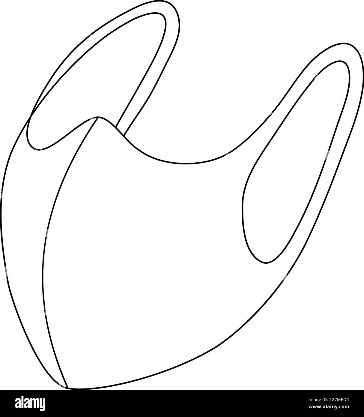 Medical mask icon vector transparent, black line drawing Stock Vector ...