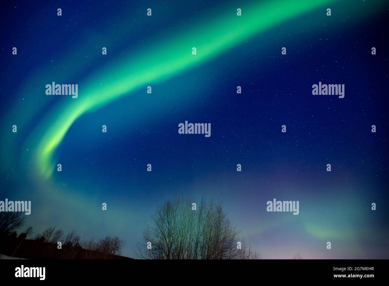 Arctic polar night starry sky background of aurora borealis and ...