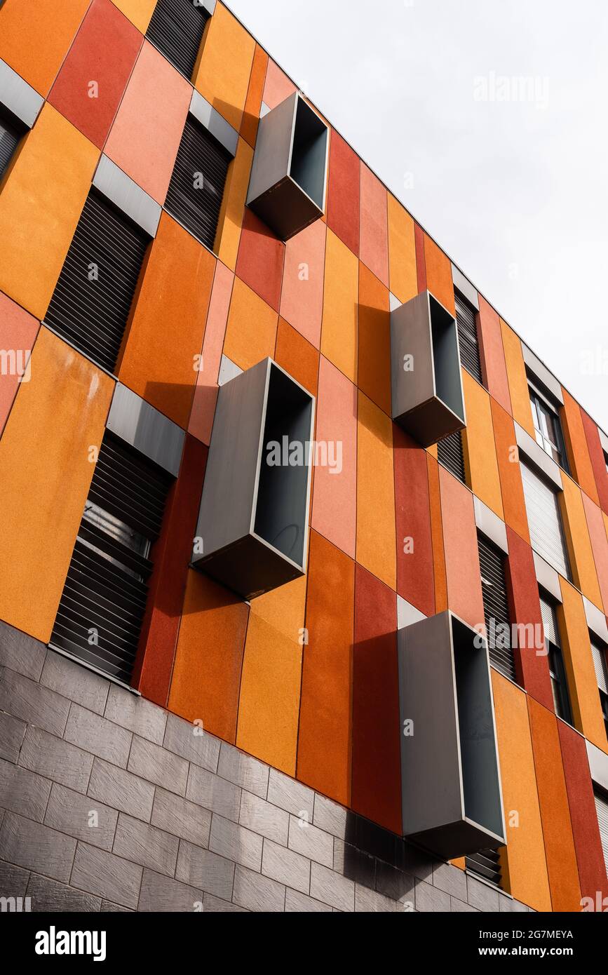 Madrid, Spain - March 7, 2021: Modern social housing in Ecobulevar area ...