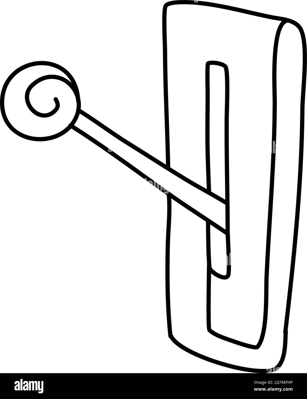 electric switch cartoon vector and illustration, black and white, hand ...