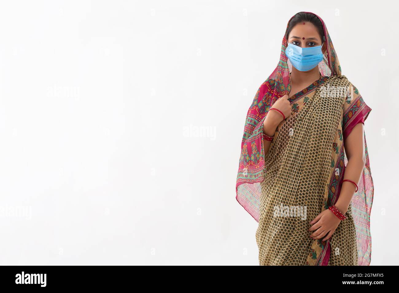 PORTRAIT OF A RURAL WOMAN WEARING MASK Stock Photo - Alamy
