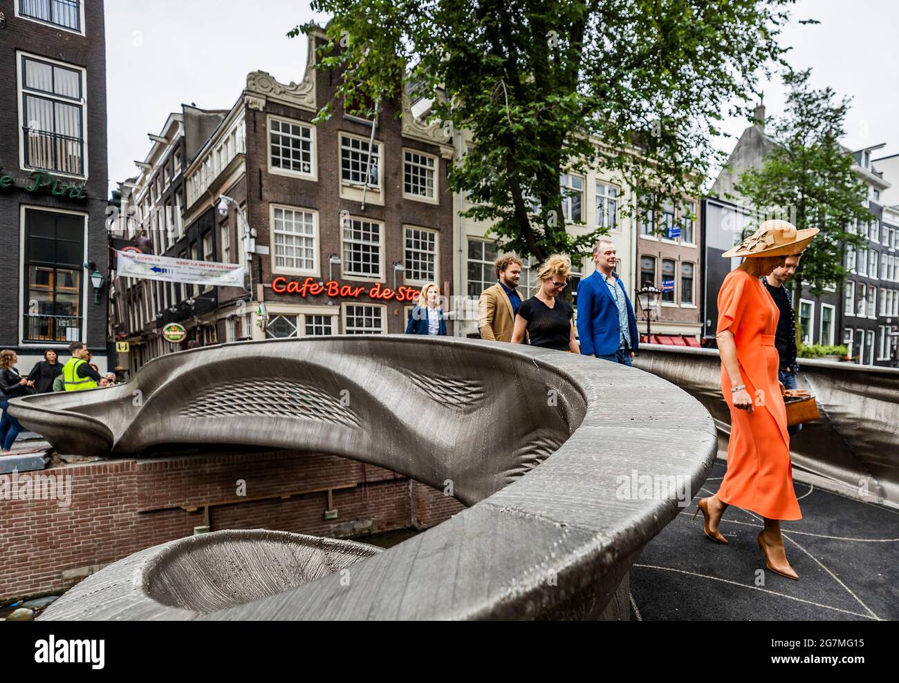 Queen Maxima of the Netherlands attends the opening of a 3D-printed ...