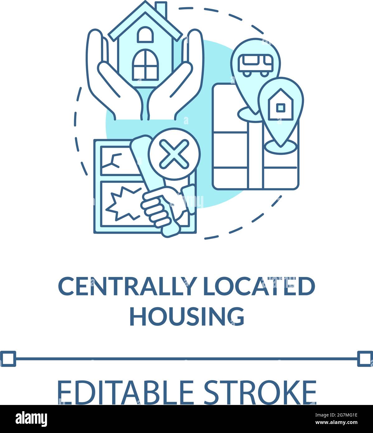 Centrally located housing concept icon Stock Vector Image & Art - Alamy