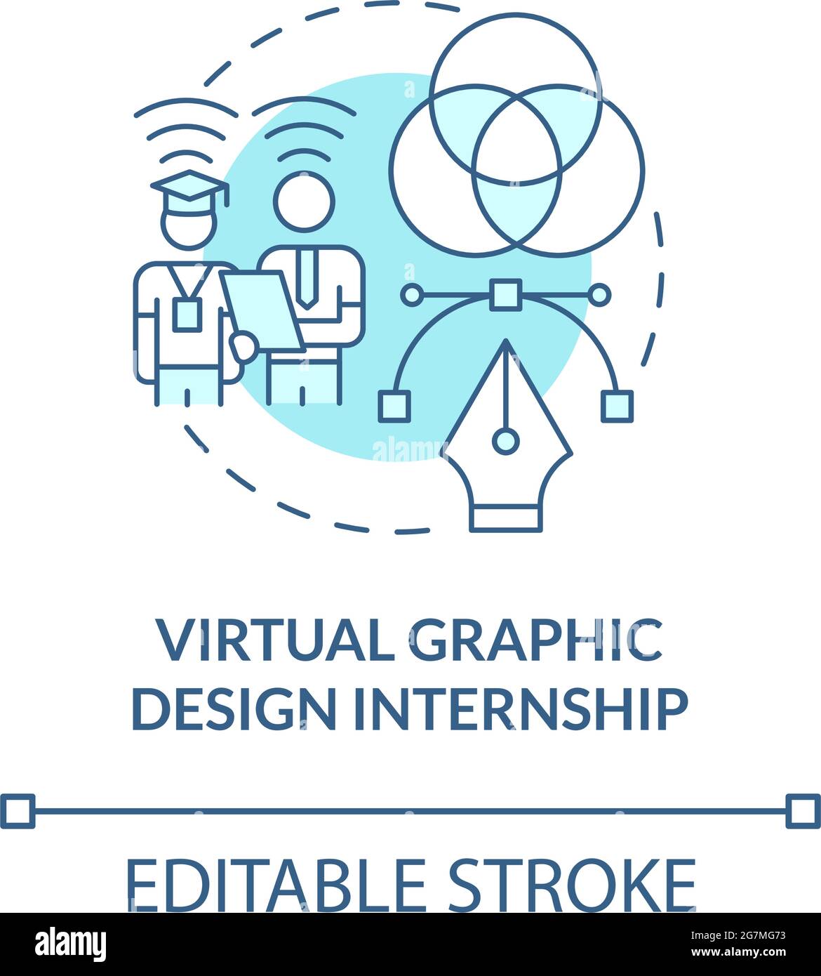 Virtual graphic design internship concept icon Stock Vector Image & Art ...
