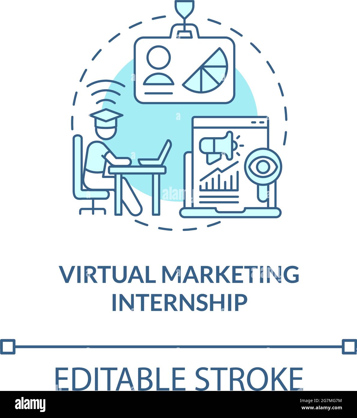 Virtual marketing internship concept icon Stock Vector Image & Art - Alamy