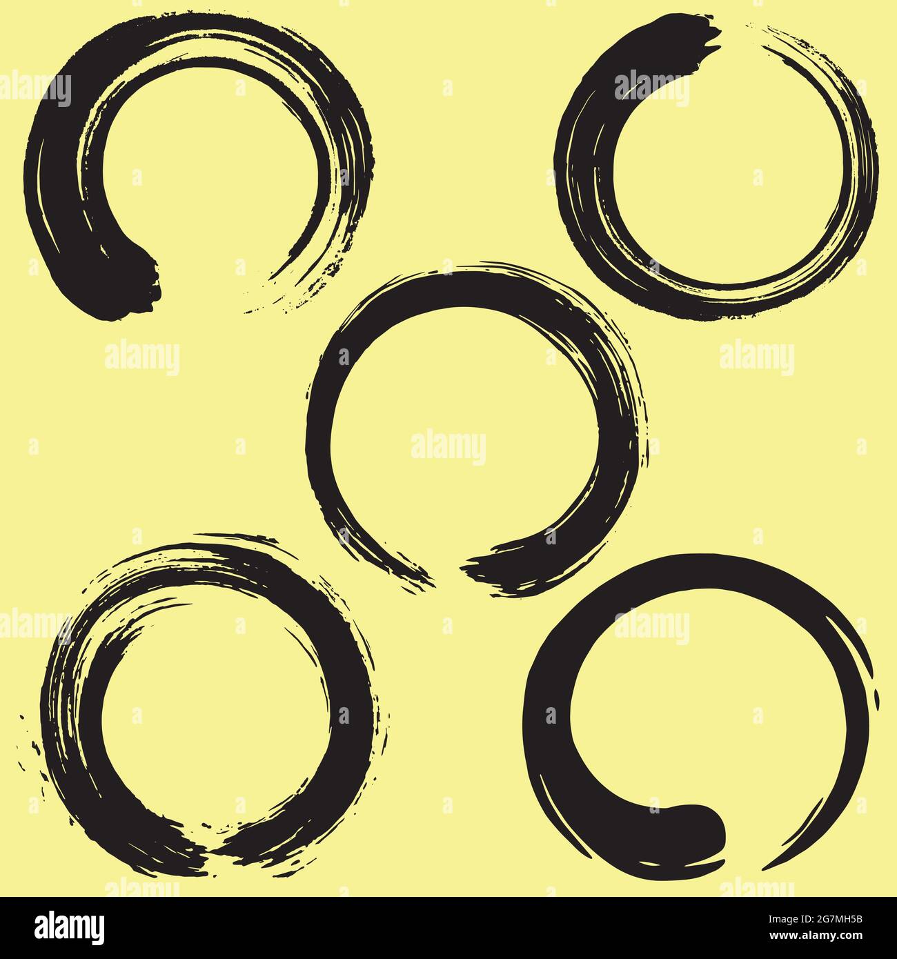 Enso Zen Circle Brush Set. Vector Illustration Stock Vector Image & Art ...