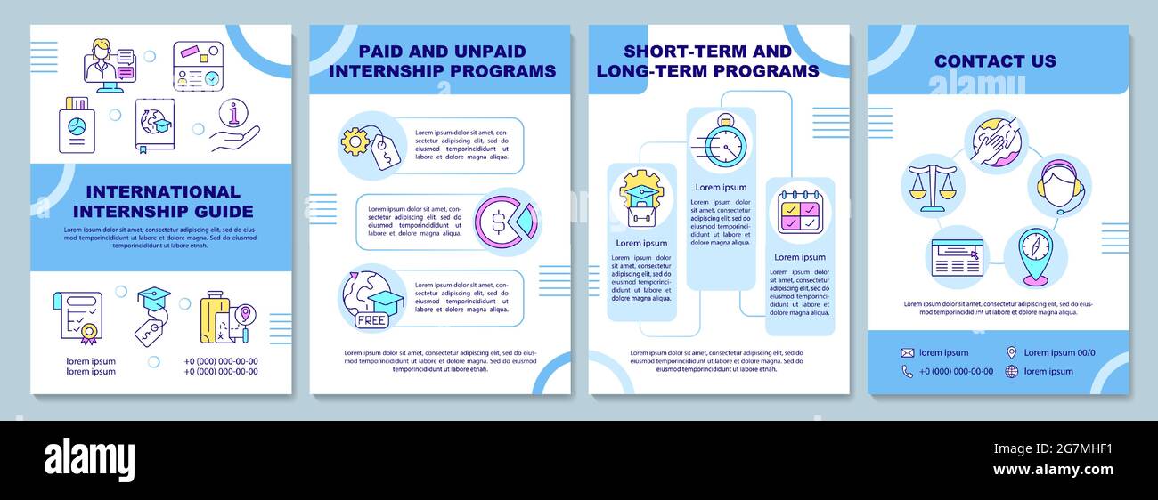 International internship guide brochure template Stock Vector Image ...