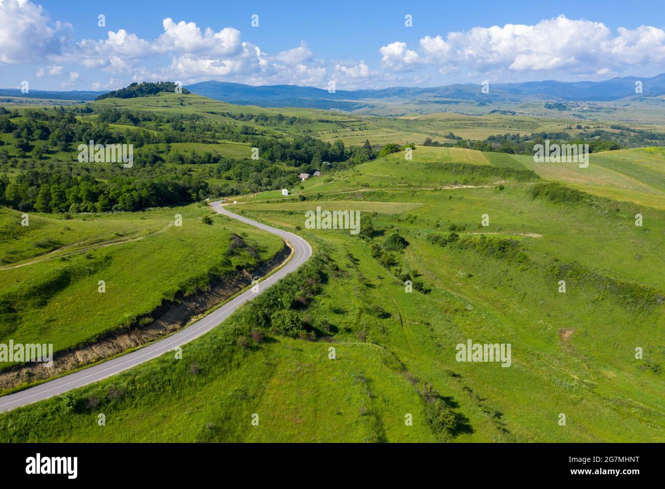 Flying over car driving countryside hi-res stock photography and images ...