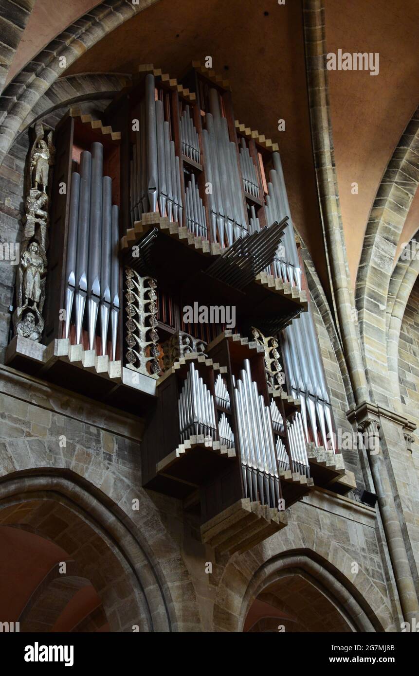 Bamberg, Germany: Interior of Bamberg Cathedral, a late Romanesque ...