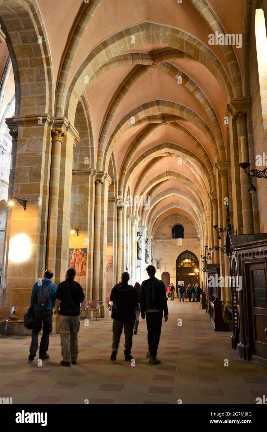 Bamberg, Germany: Interior of Bamberg Cathedral, a late Romanesque ...