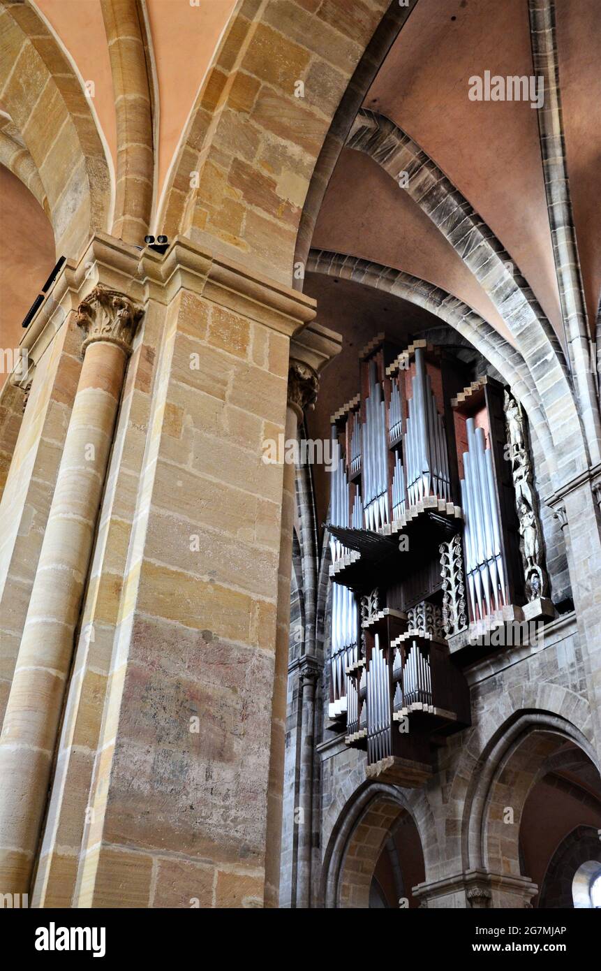 Bamberg, Germany: Interior of Bamberg Cathedral, a late Romanesque ...