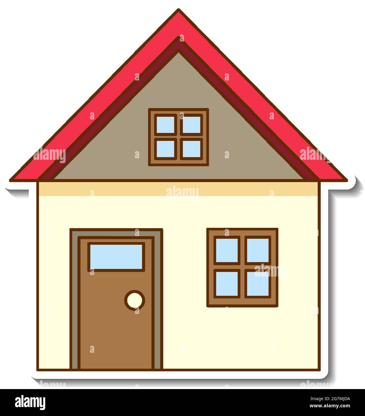 A sticker template with mini house isolated illustration Stock Vector ...