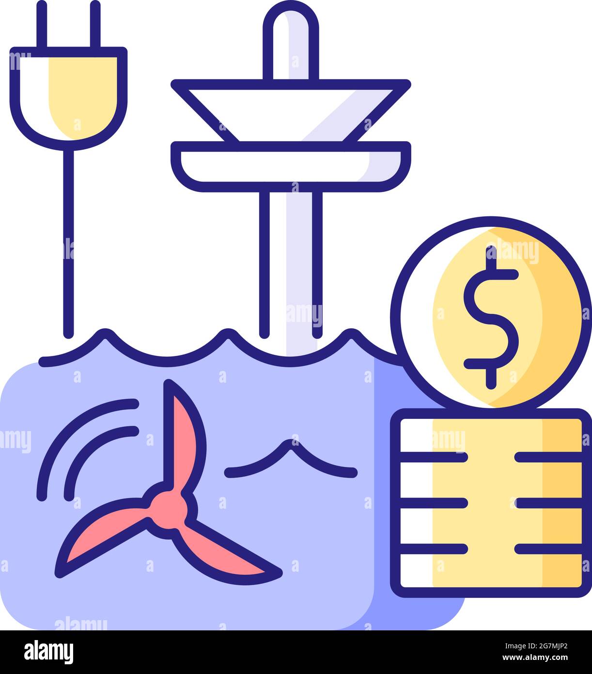 Tidal power generating station Stock Vector Images - Alamy