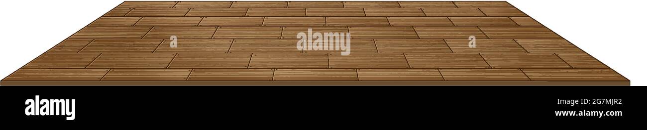 Wooden floor tiles isolated on white background illustration Stock ...