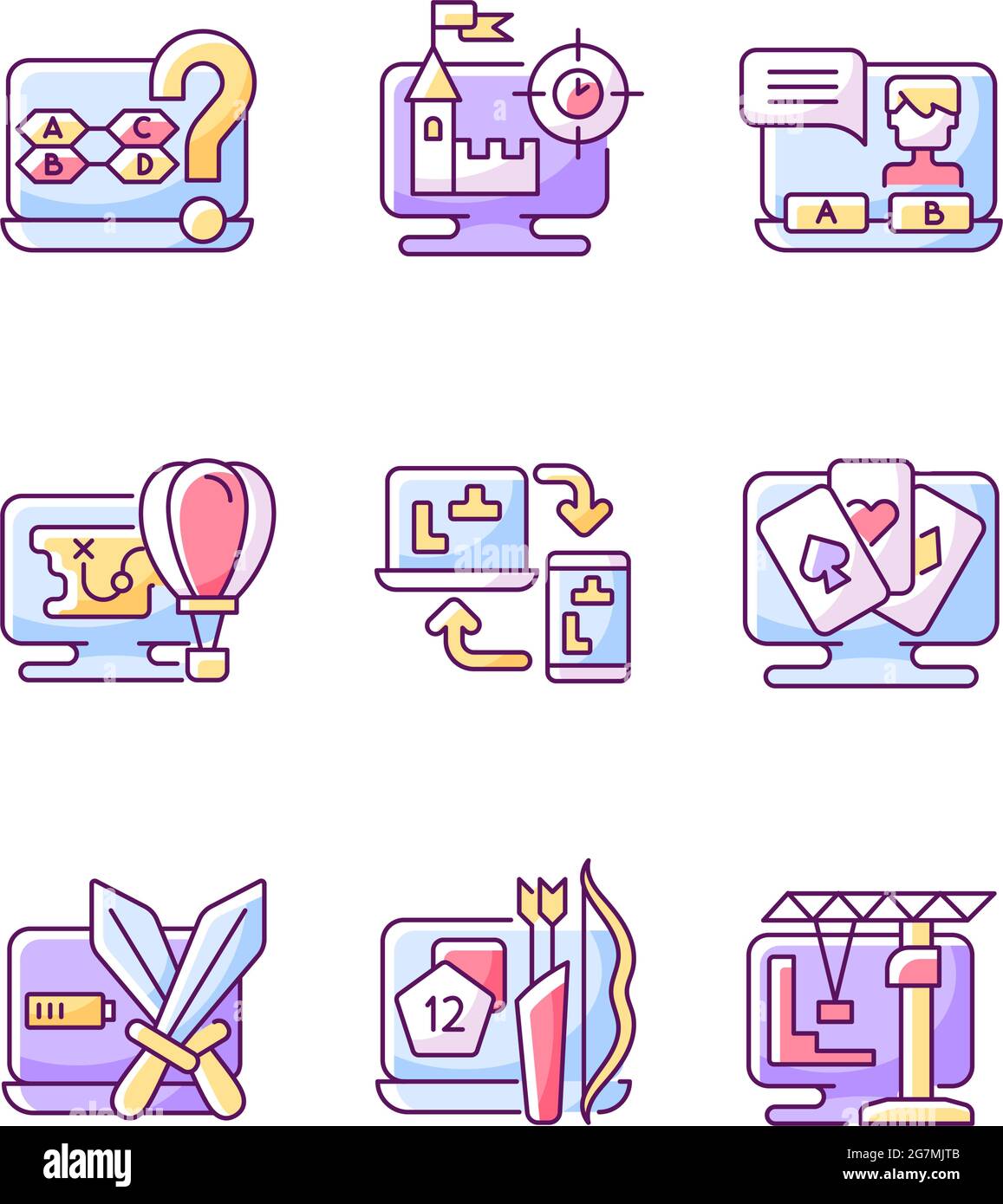 Game genres RGB color icons set Stock Vector Image & Art - Alamy