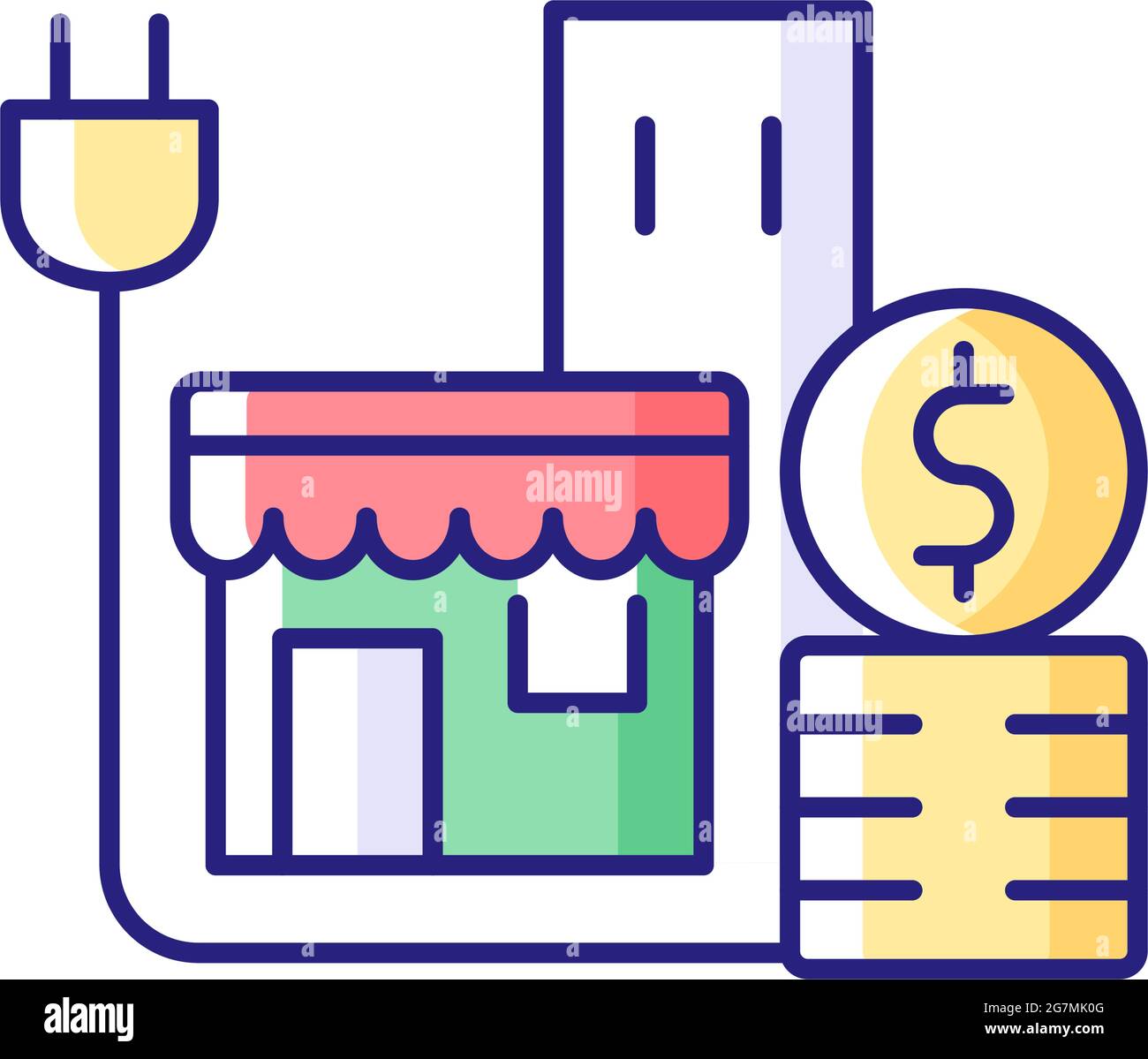 Energy price for commercial customer RGB color icon Stock Vector Image ...