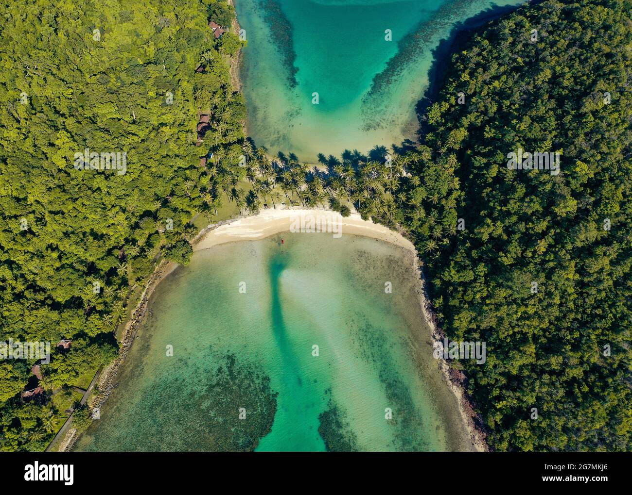 Aerial view of Koh Ngam, in Koh Chang, Trat, thailand, south east asia ...