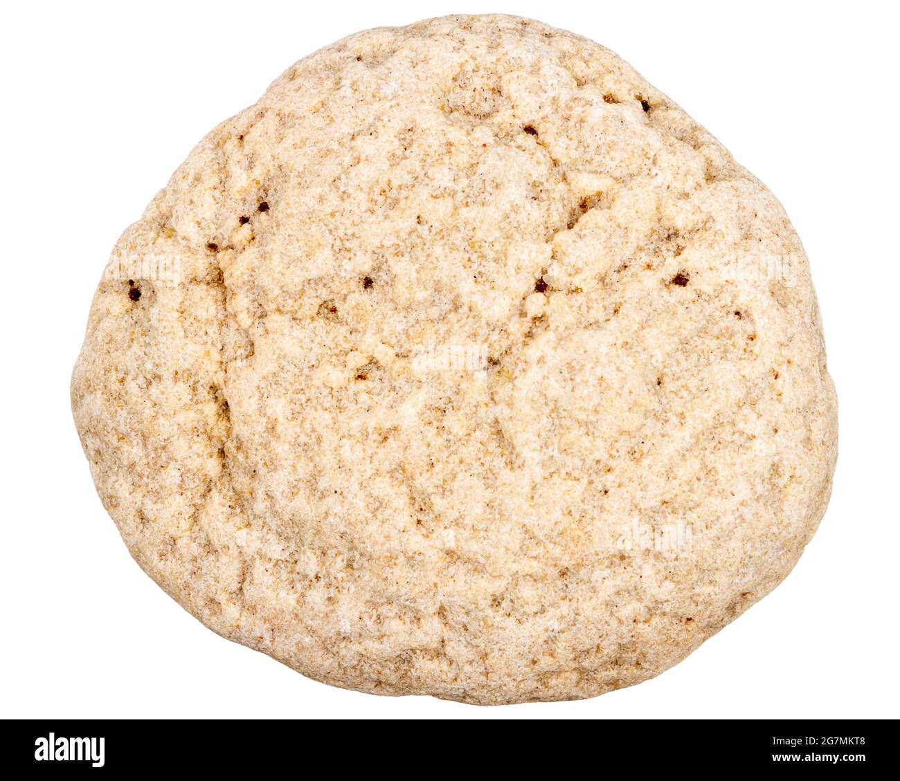 Top view of single beige pebble isolated on white background Stock ...