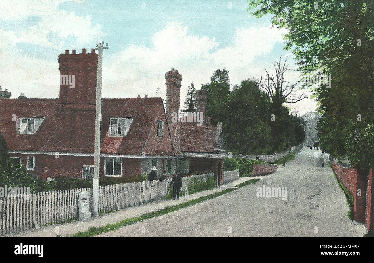 alms houses donnington 1909 Stock Photo - Alamy