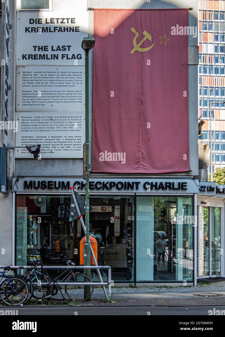 Museum Haus am Checkpoint Charlie. The Last Kremlin Flag outside ...