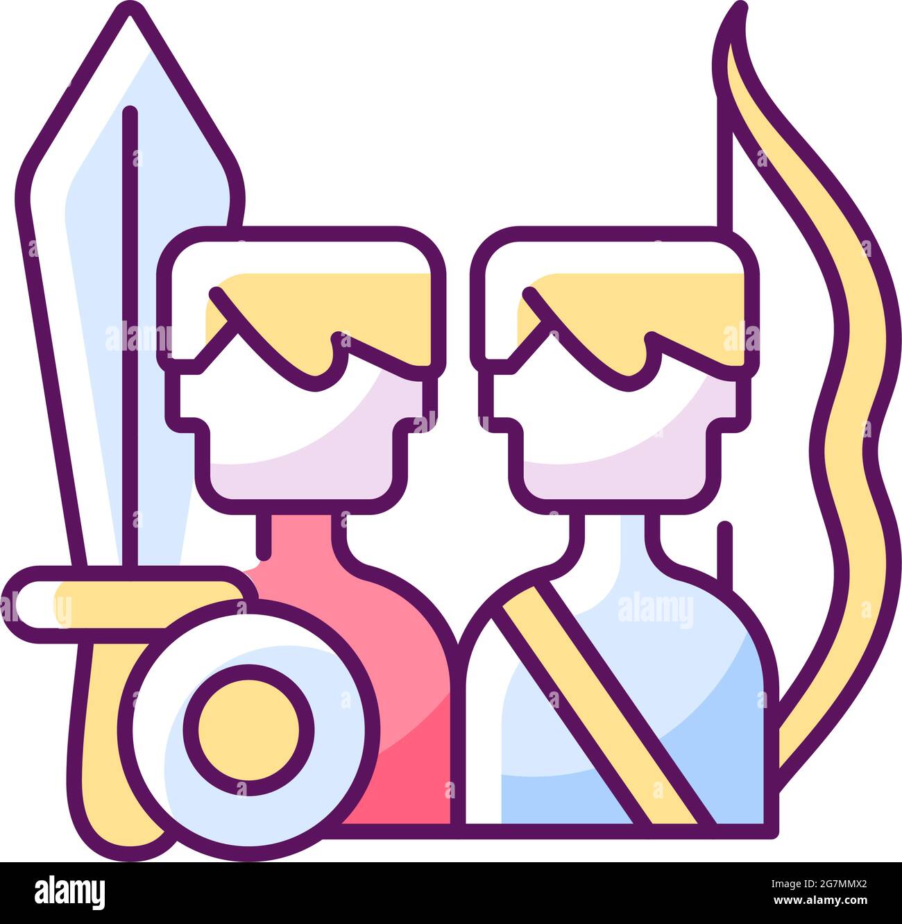 Multiplayer online battle arena game RGB color icon Stock Vector Image ...