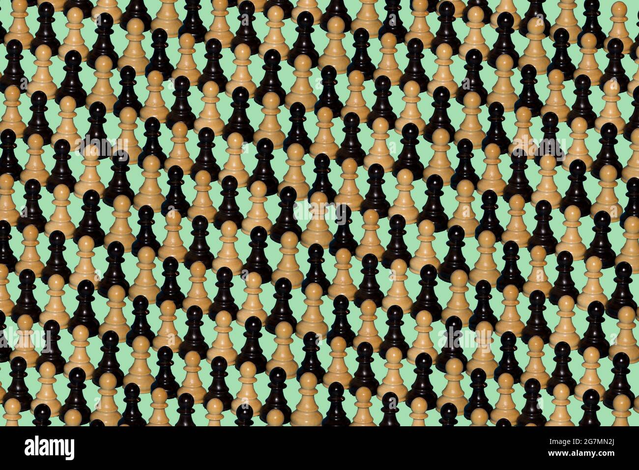 Army of pawns marching, chess concept. Chess piece pawn multiplied on ...