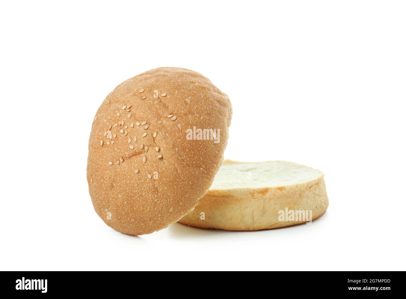 Bread for burger isolated on white background Stock Photo - Alamy
