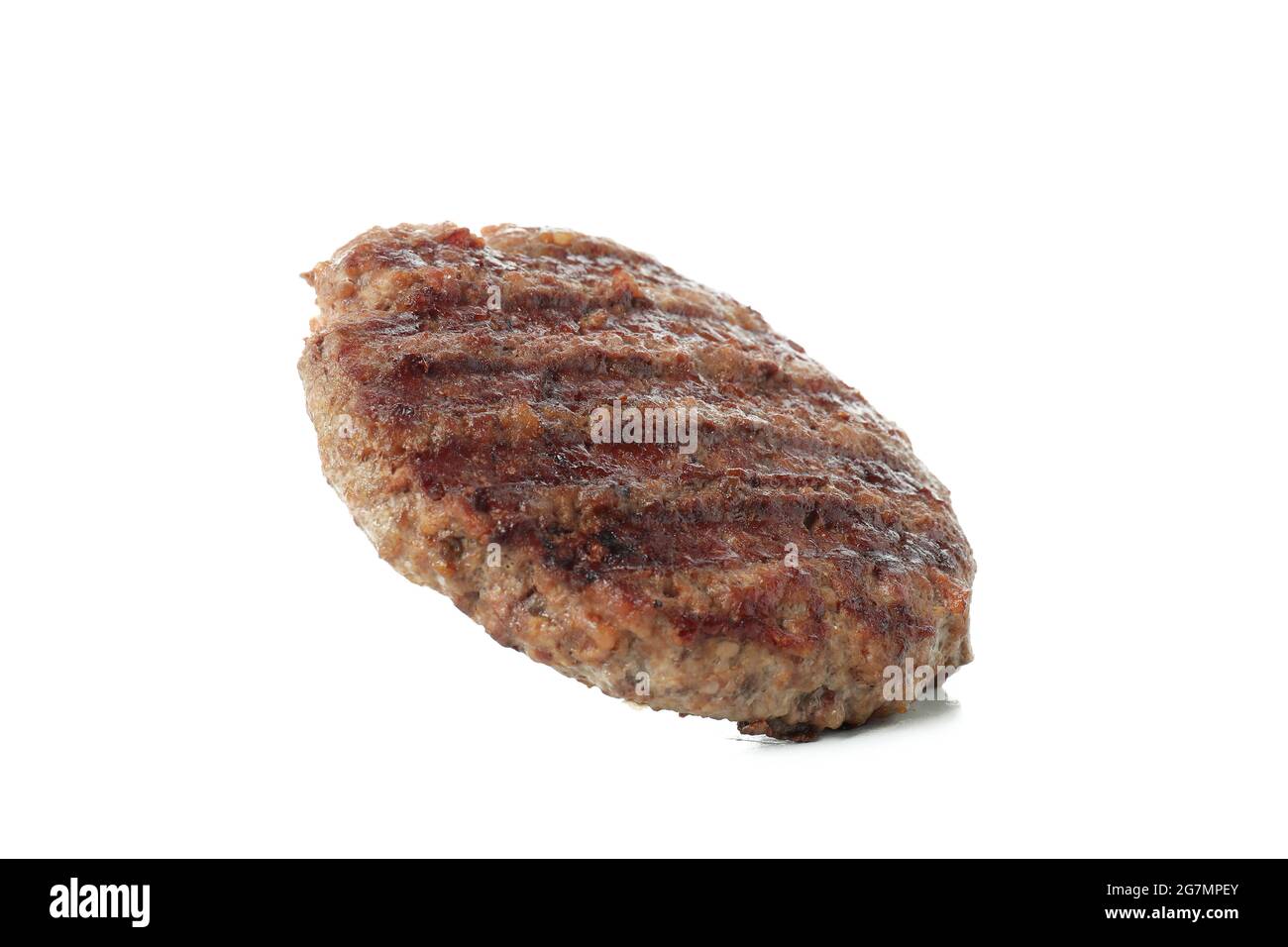 Tasty burger meat isolated on white background Stock Photo - Alamy