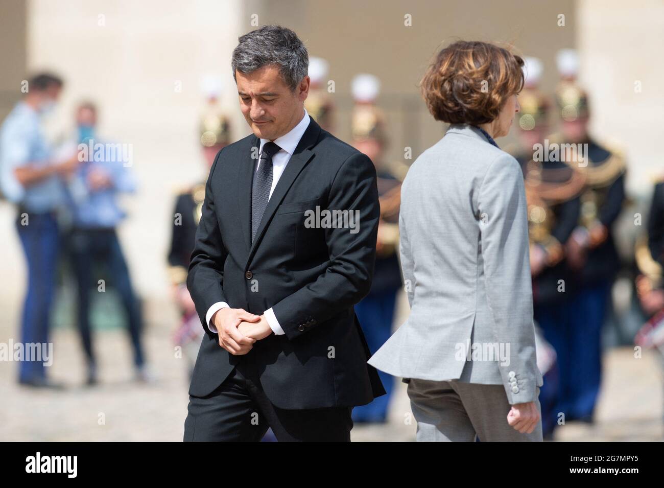French Minister of Interior Gerald Darmanin and French Defence Minister ...