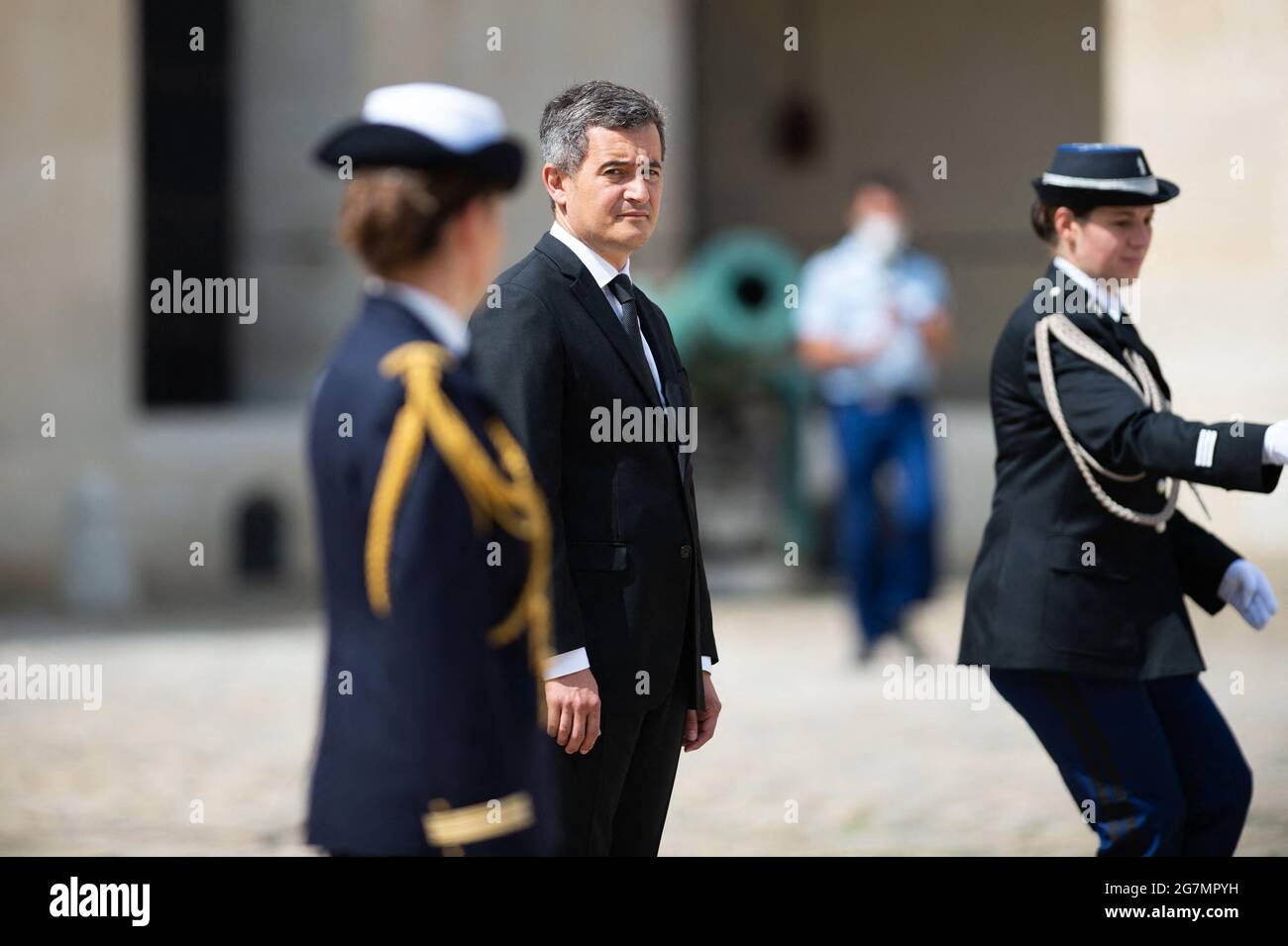 French Minister of Interior Gerald Darmanin look on during the Police ...