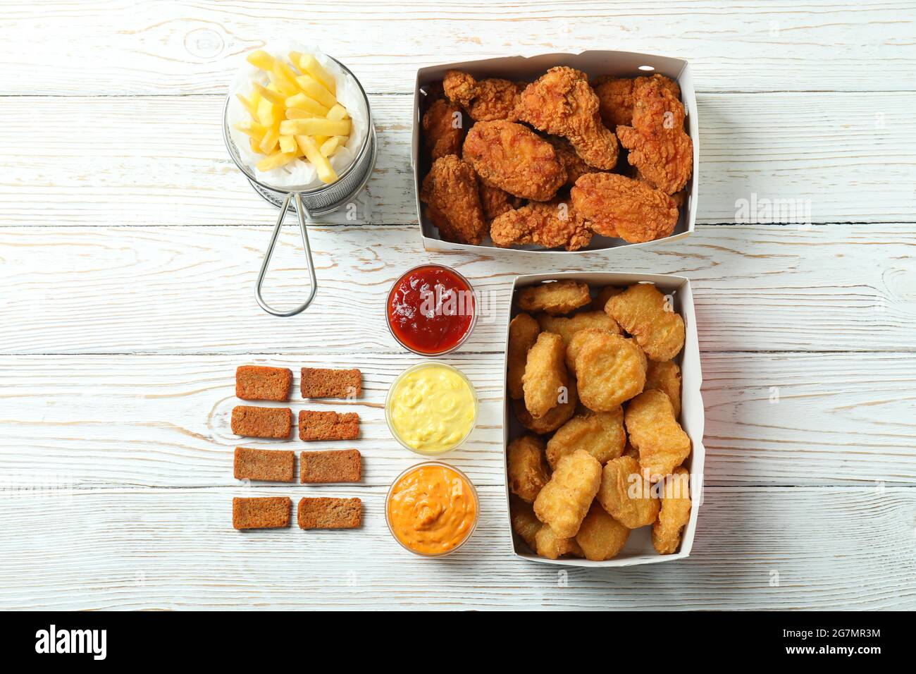 Fast food on the wooden table hi-res stock photography and images - Alamy