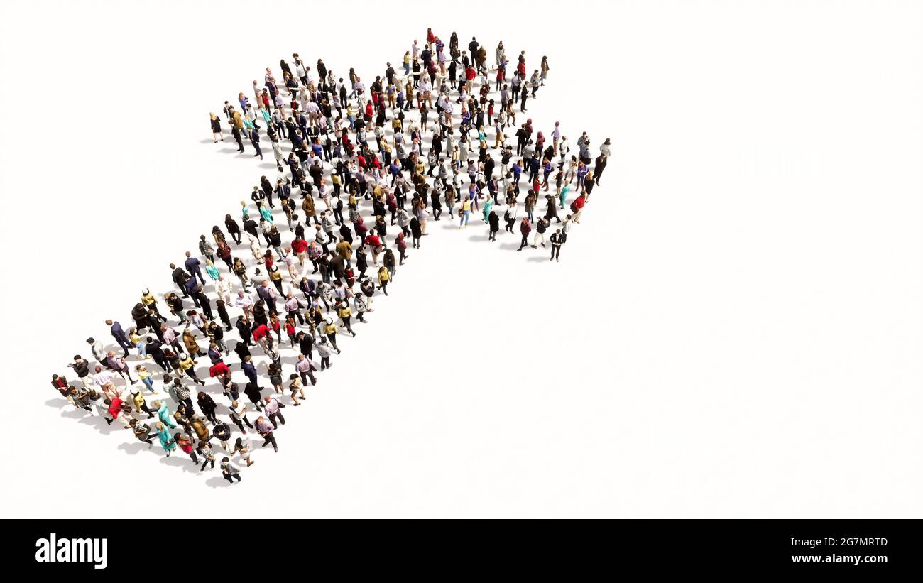 Concept or conceptual large community of people forming the image of a ...