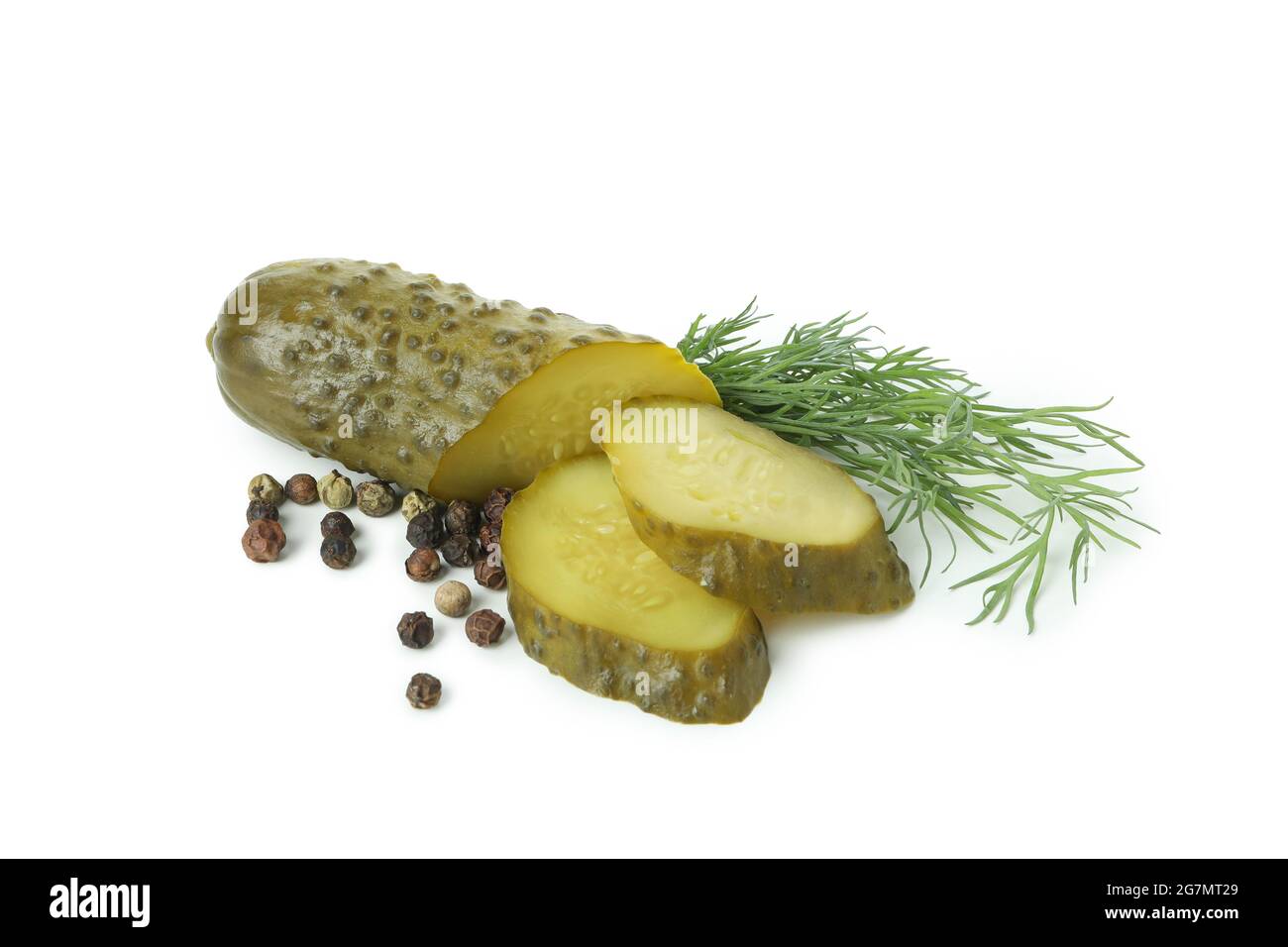 Pickles and spices isolated on white background Stock Photo - Alamy