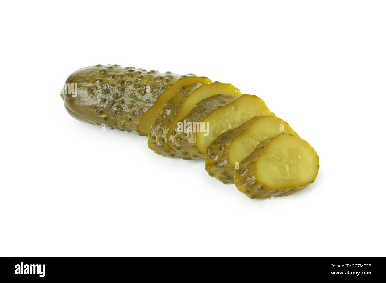 One chopped pickle isolated on white background Stock Photo - Alamy