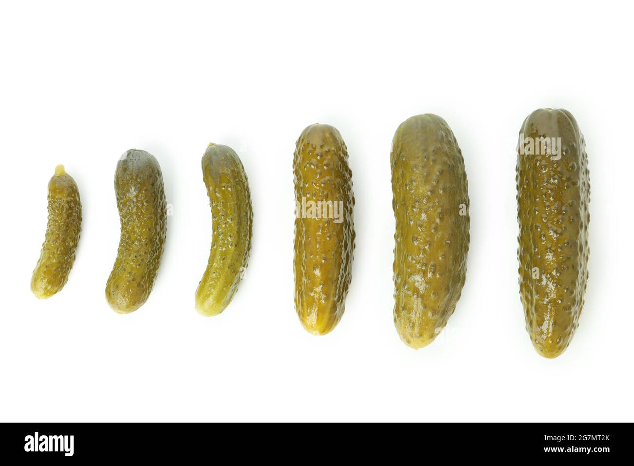 Fresh green pickles isolated on white background Stock Photo - Alamy