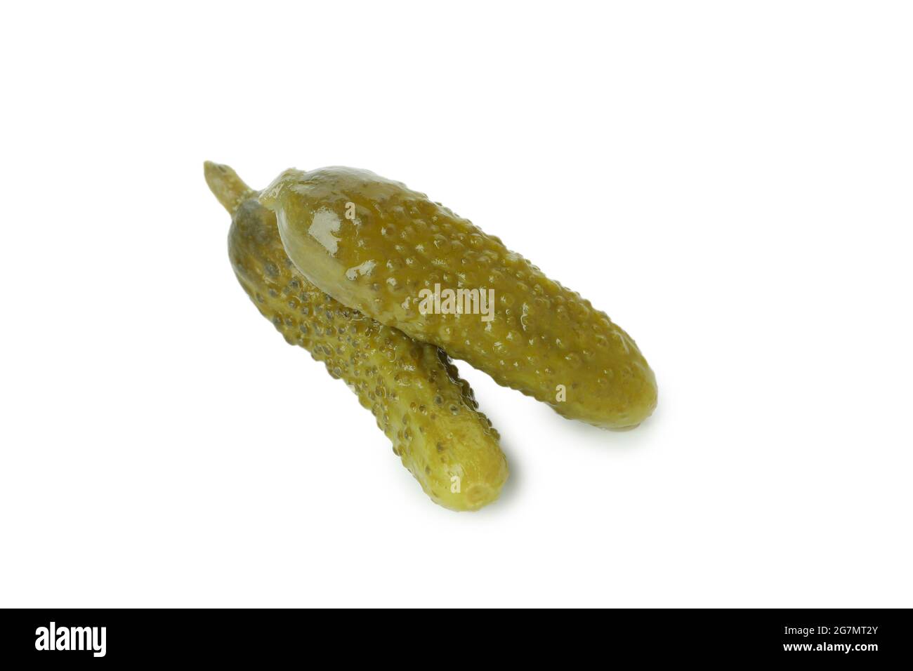 Fresh green pickles isolated on white background Stock Photo - Alamy