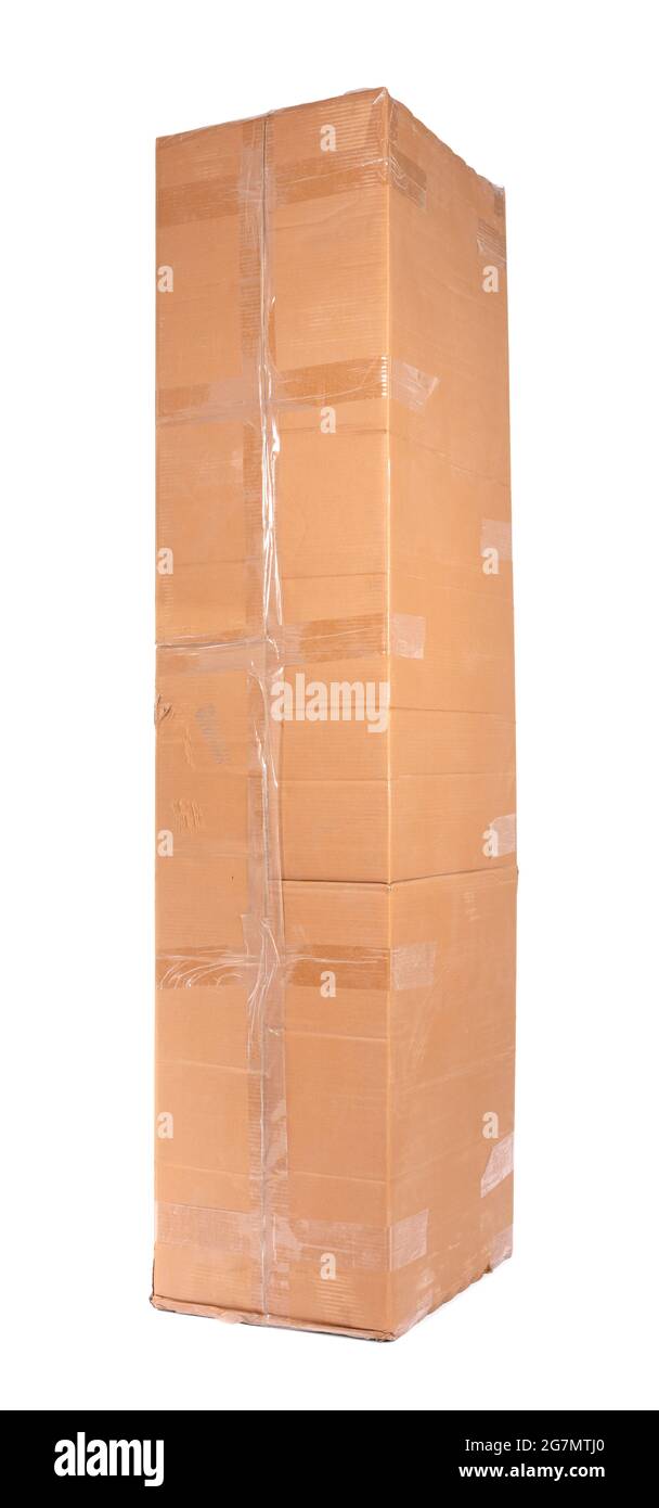 Very large cardboard box, isolated on white Stock Photo - Alamy