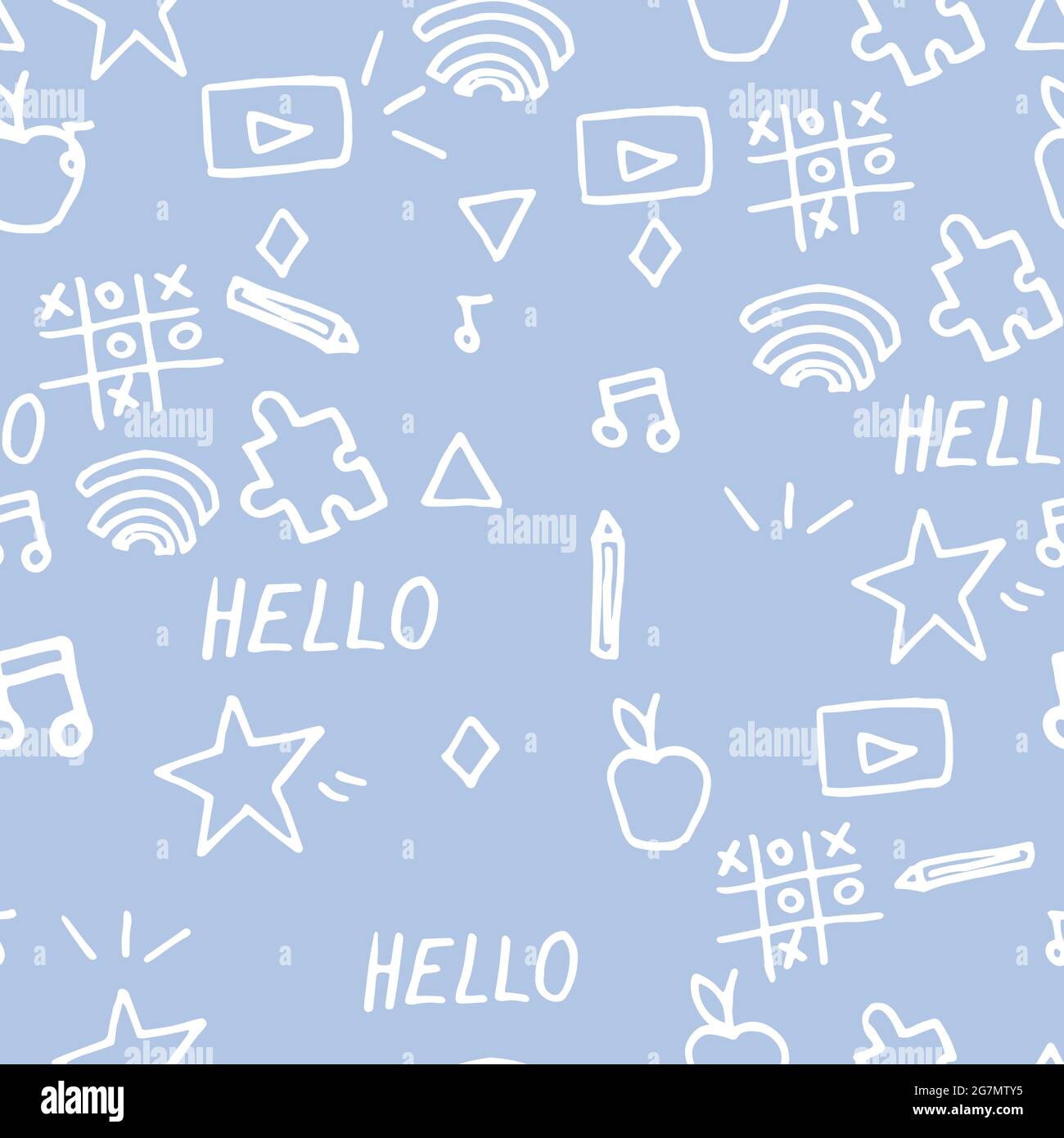 Vector blue background back to school abstract, books, stars. Seamless ...