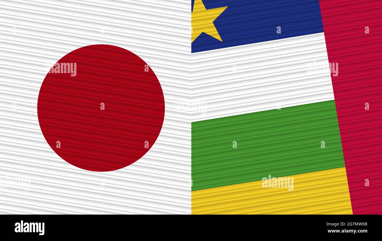 Chad and Japan Two Half Flags Together Fabric Texture Illustration ...