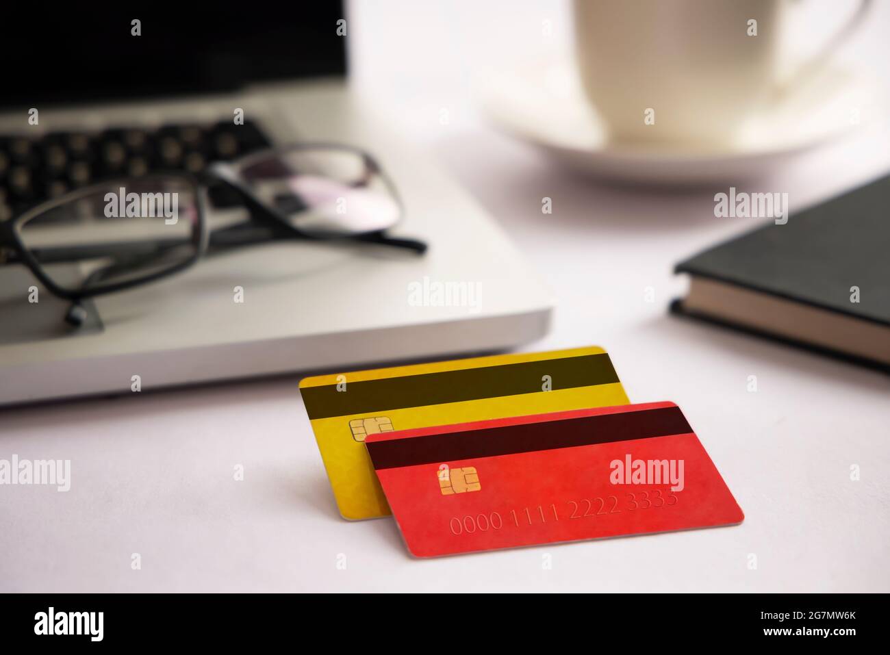 Debit cards on table hi-res stock photography and images - Alamy