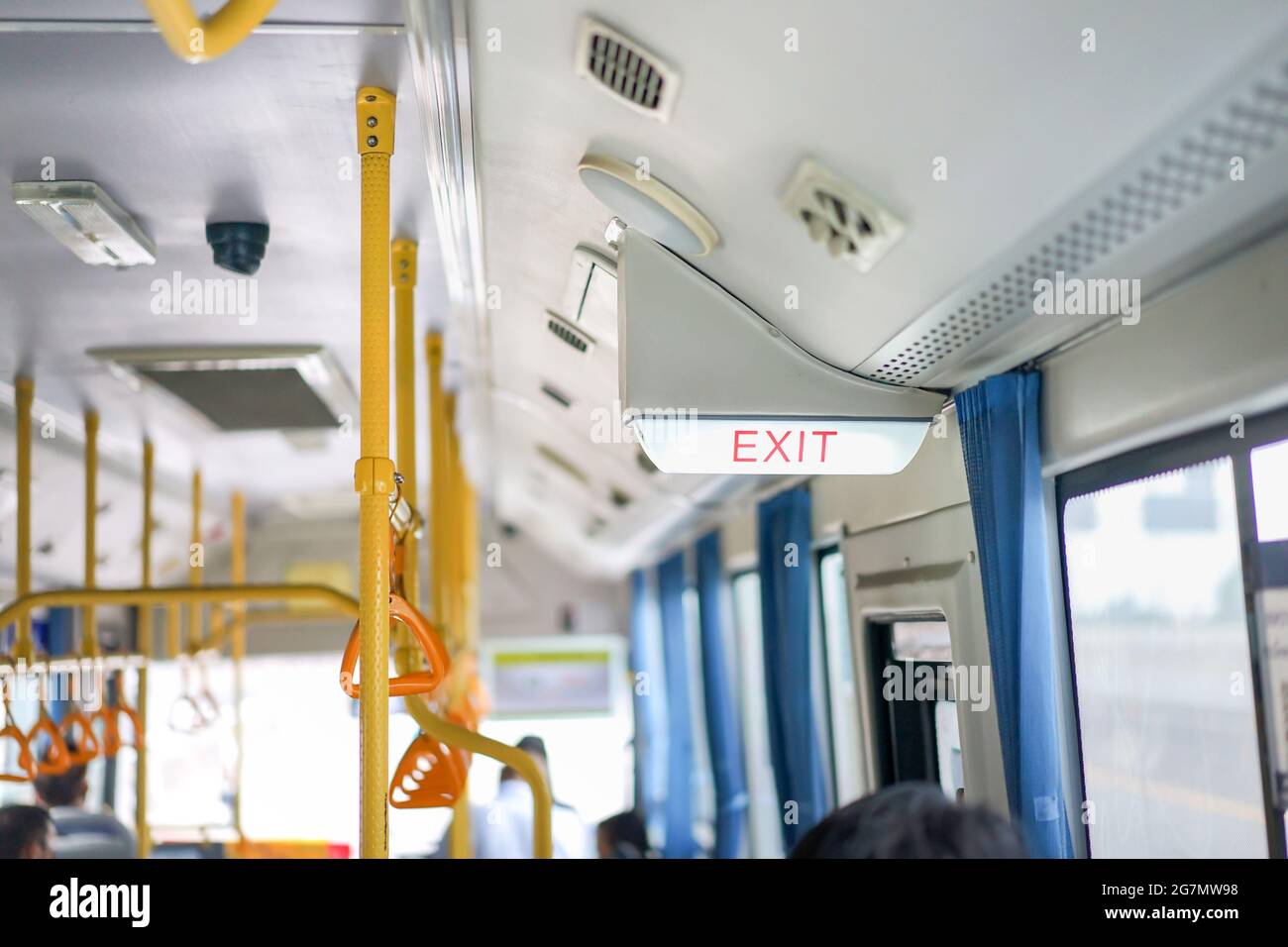 Bus emergency exit sign hi-res stock photography and images - Alamy
