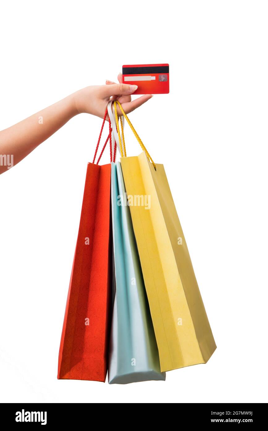 Holding credit card in Cut Out Stock Images & Pictures - Alamy