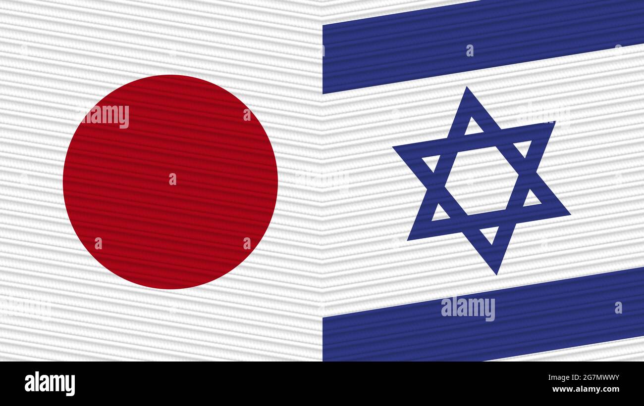 Italy and Japan Two Half Flags Together Fabric Texture Illustration ...