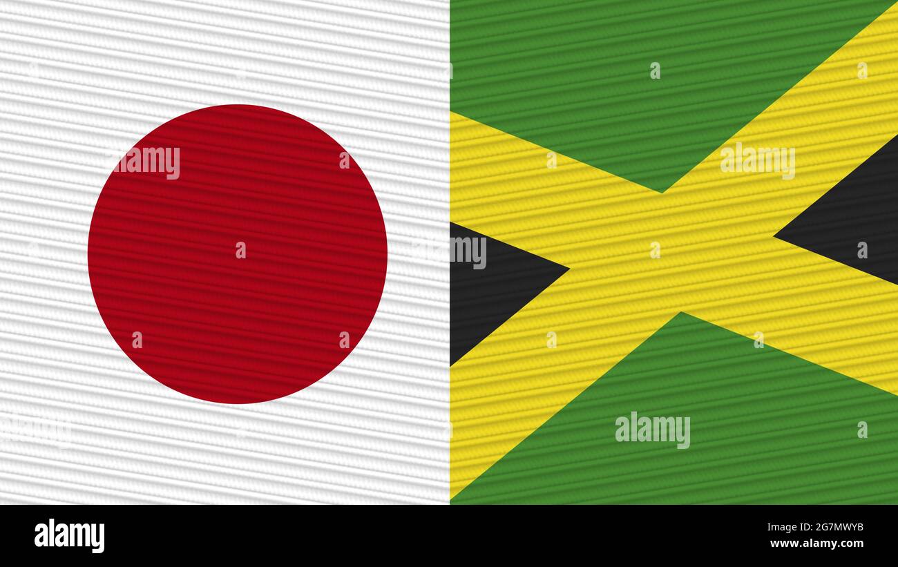 Japan and Japan Two Half Flags Together Fabric Texture Illustration ...