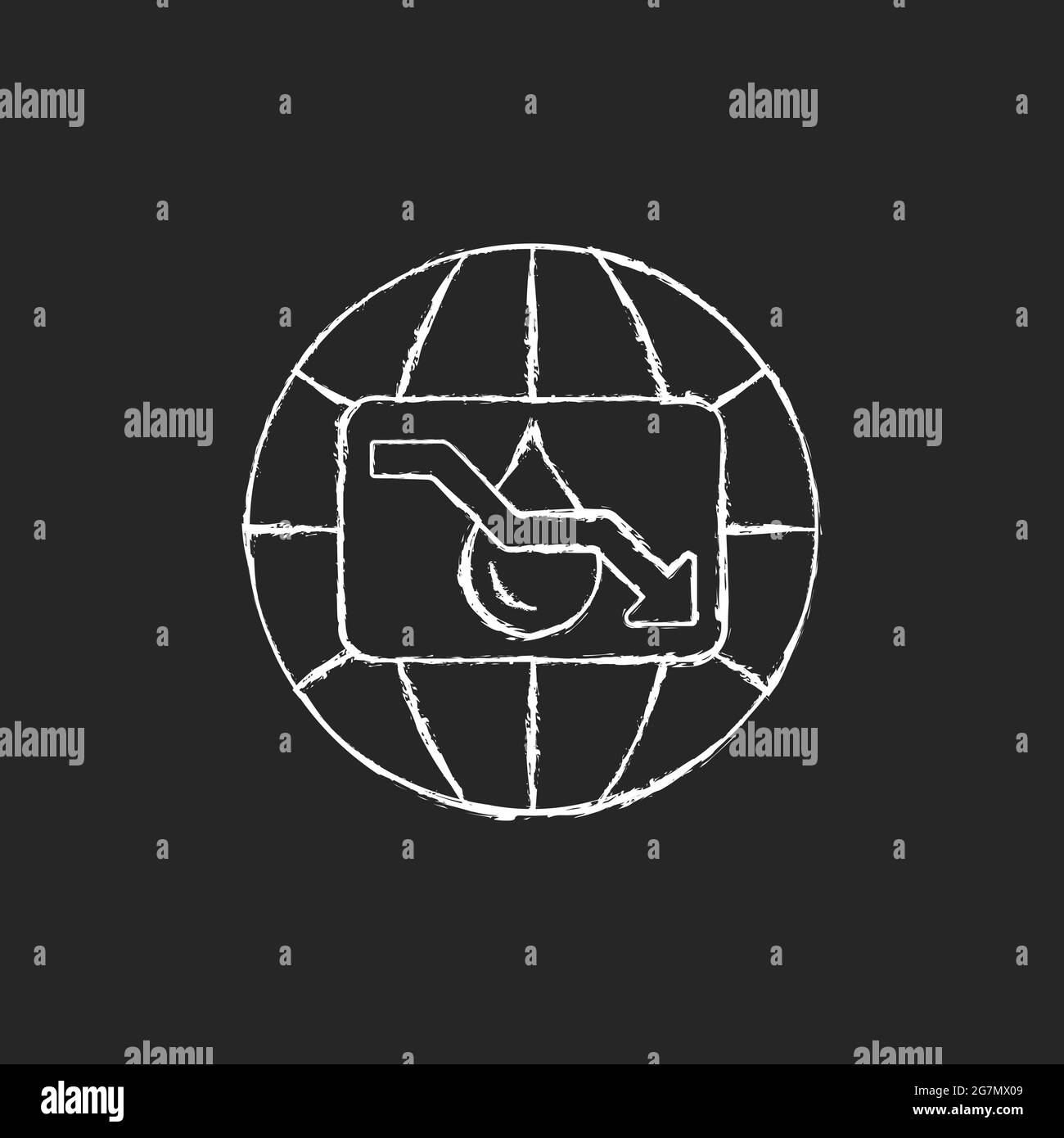 Water scarcity chalk white icon on dark background Stock Vector Image ...