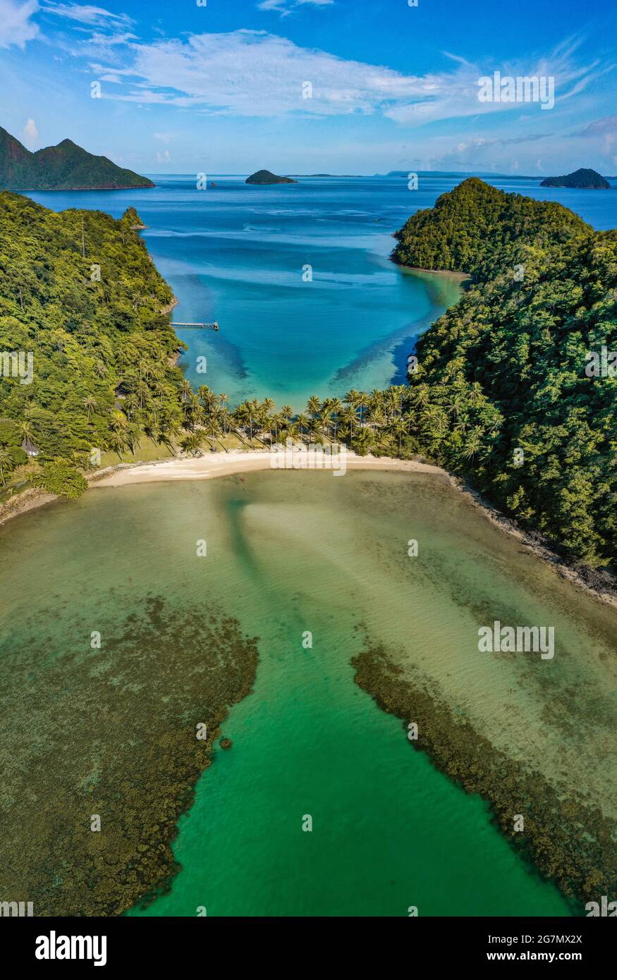Aerial view of Koh Ngam, in Koh Chang, Trat, thailand, south east asia ...
