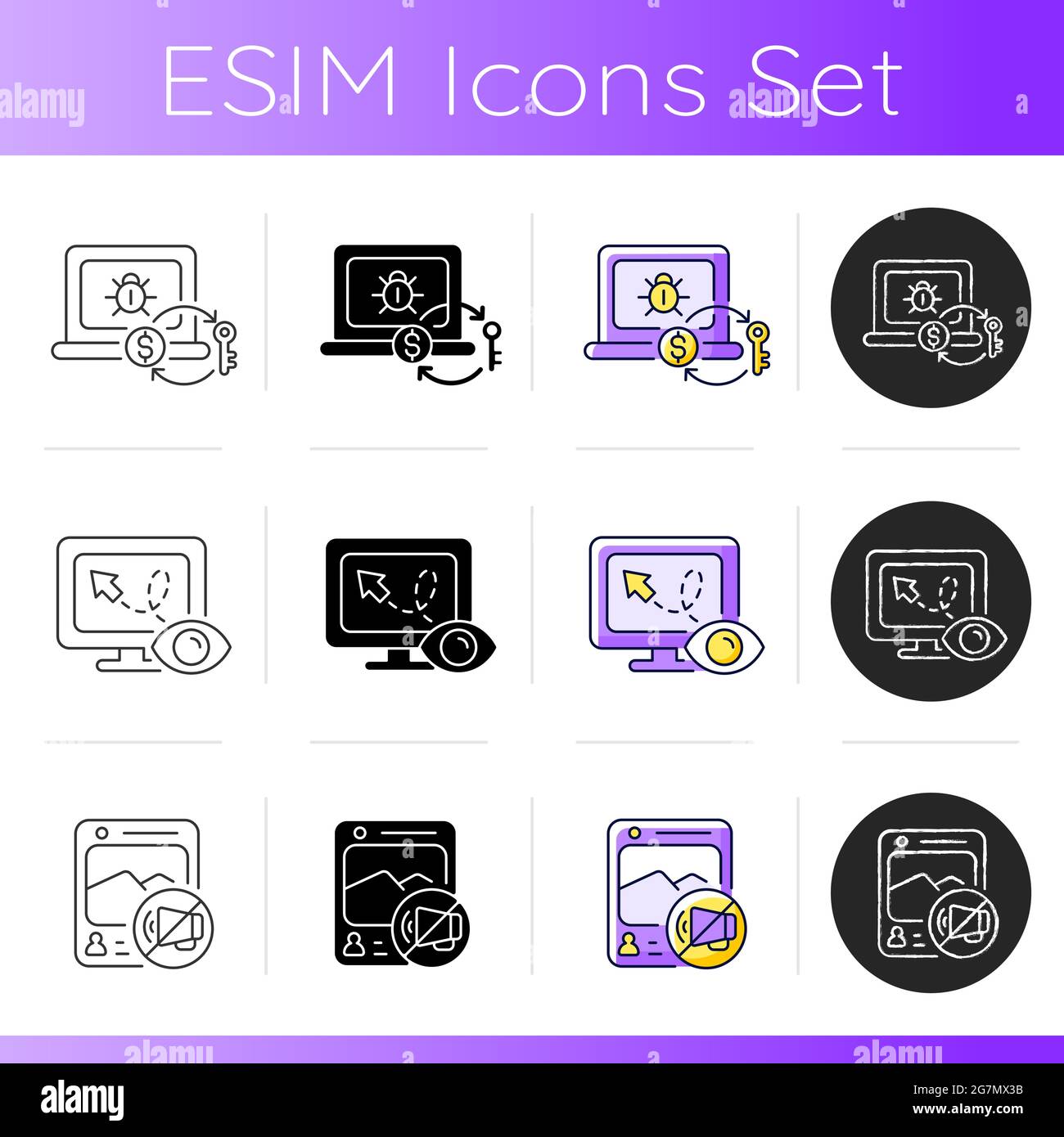 Internet censorship icons set Stock Vector Image & Art - Alamy
