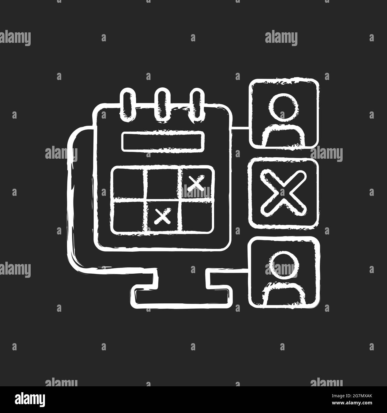 Absence calendar chalk white icon on dark background Stock Vector Image ...