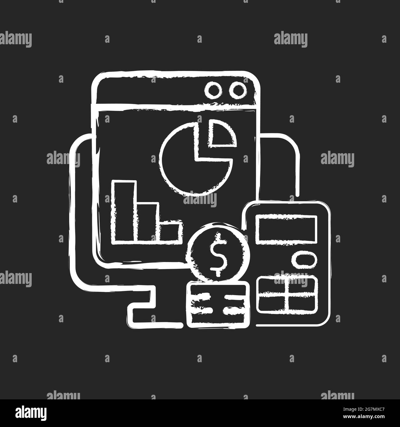 Cost management chalk white icon on dark background Stock Vector Image ...