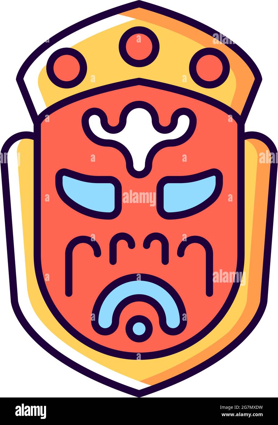 Ghost mask museum red RGB color icon Stock Vector Image & Art - Alamy